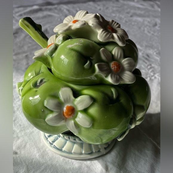 Inarco | Kitchen | Vintage Inarco Green Ceramic Apple And Daisy Sugar ...